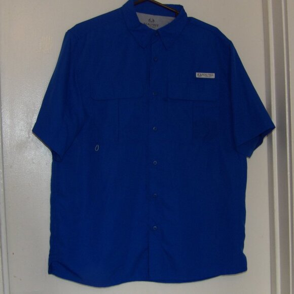 Realtree | Shirts | Mens Blue Realtree Fishing Short Sleeve Button Down ...